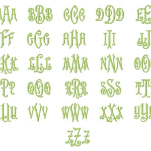 Carson Monogram Embroidery Fonts 5 Sizes Three Letters Monogram Fonts ...