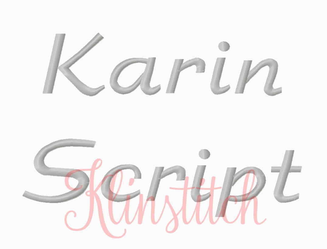50% Sale Karin Script Embroidery Fonts 4 Sizes Fonts BX | Etsy