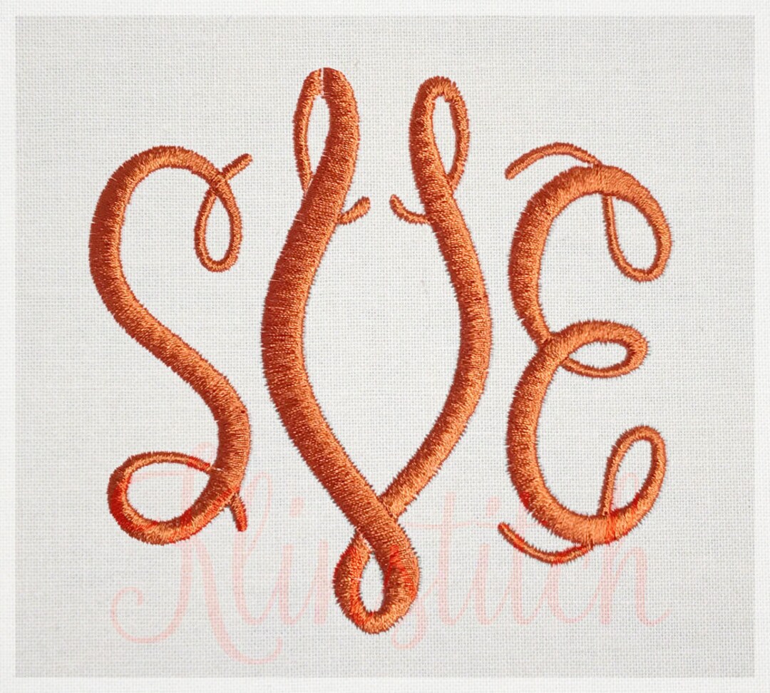 50% Sale!! Oval Monogram Embroidery Fonts 3 Sizes Three Letters ...