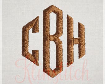 Carson Monogram Embroidery Fonts 5 Sizes Three Letters | Etsy
