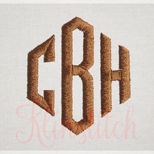 Engraved Monogram Embroidery Fonts 7 Sizes Three Letters - Etsy