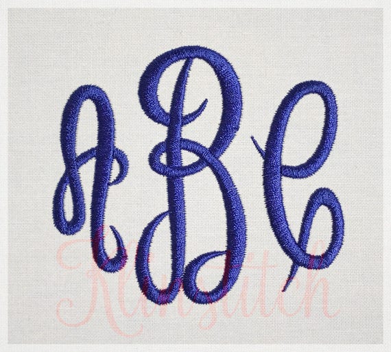3 Letter Monogram Embroidery Fonts Bold Diamond 3 Letter Monogram