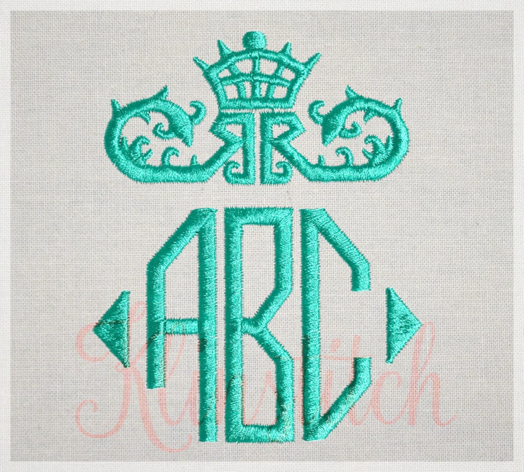 Octagon Monogram Embroidery Fonts 3 Sizes Three Letters Monogram Fonts ...