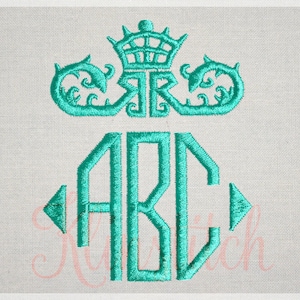 Octagon Monogram Embroidery Fonts 3 Sizes Three Letters Monogram Fonts ...