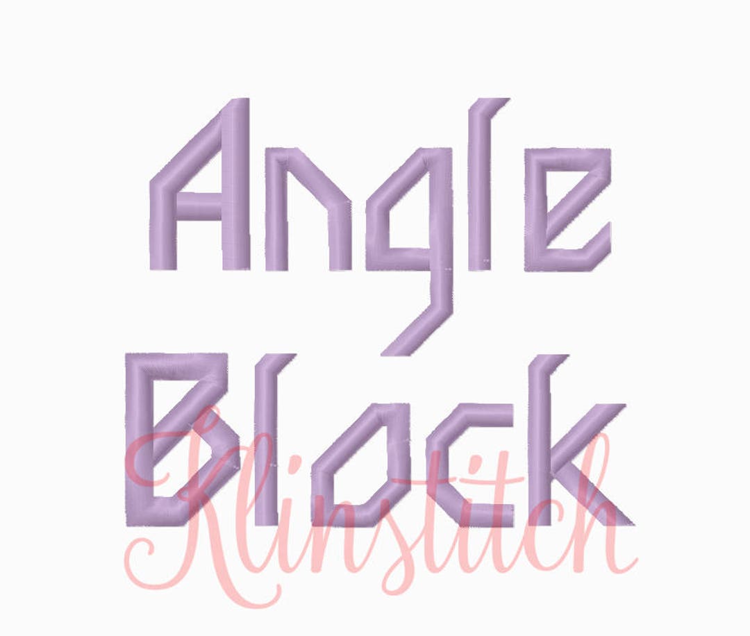 50% Sale!! Angle Block Embroidery Fonts 4 Sizes Fonts BX Fonts ...
