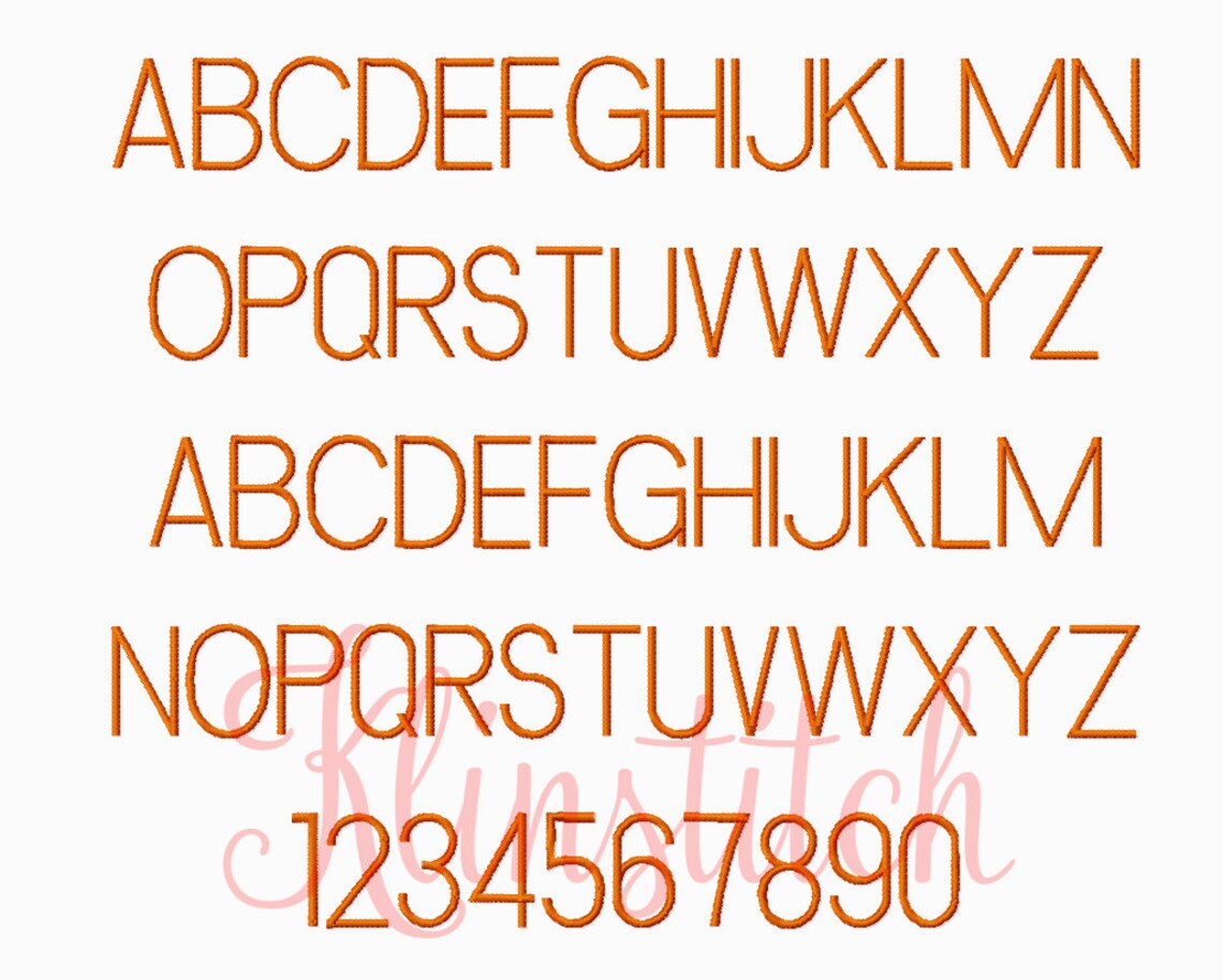50% Sale!! Slim Block Embroidery Fonts 3 Sizes Fonts BX Fonts ...