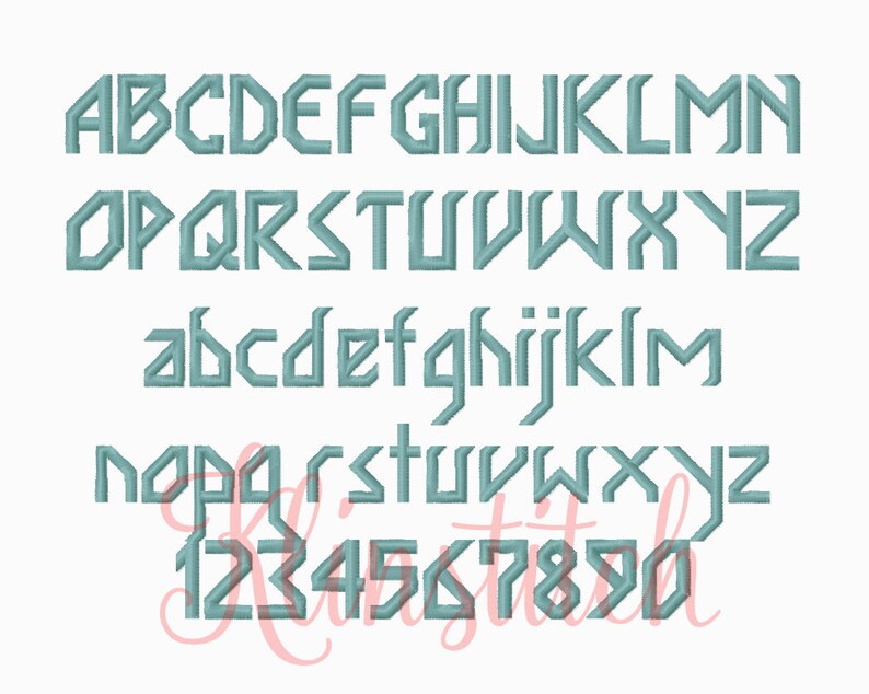 50% Sale Angle Block Embroidery Fonts 4 Sizes Fonts BX Fonts | Etsy