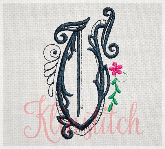 Sewing Craft Supplies & Tools Swirl B Initial Monogram Embroidery Fonts ...