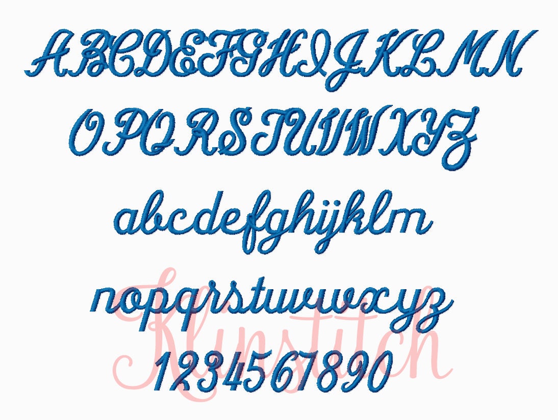 50% Sale!! Handy Script Embroidery Fonts 5 Sizes Fonts BX Fonts ...