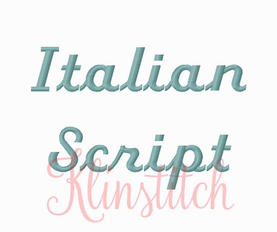 50% Sale!! Italian Script Embroidery Fonts 4 Sizes Fonts BX Fonts ...