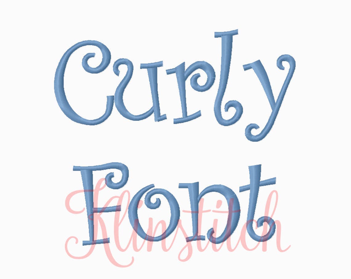 50% Sale Curly Embroidery Fonts 3 Sizes Fonts BX Fonts - Etsy