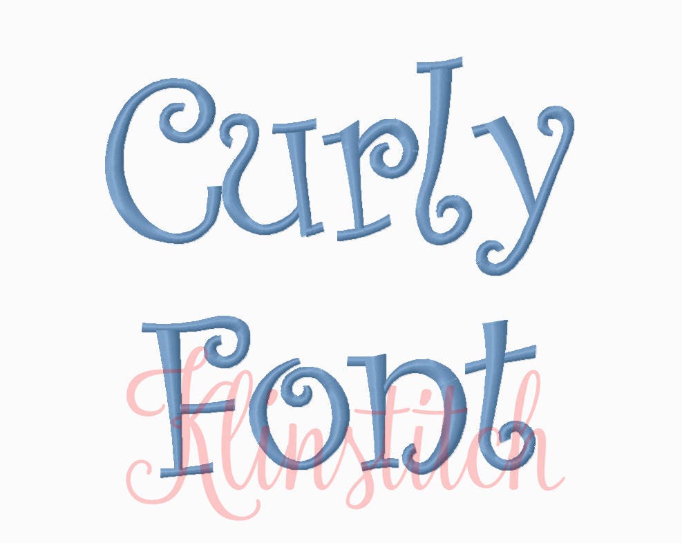 50% Sale!! Curly Embroidery Fonts 3 Sizes Fonts BX Fonts Embroidery ...