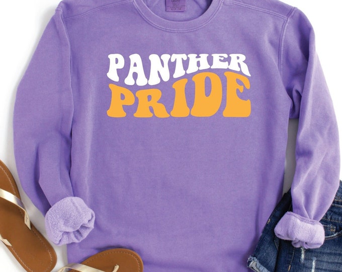 Retro Panther Pride Comfort Color Crewneck Sweatshirt - Etsy