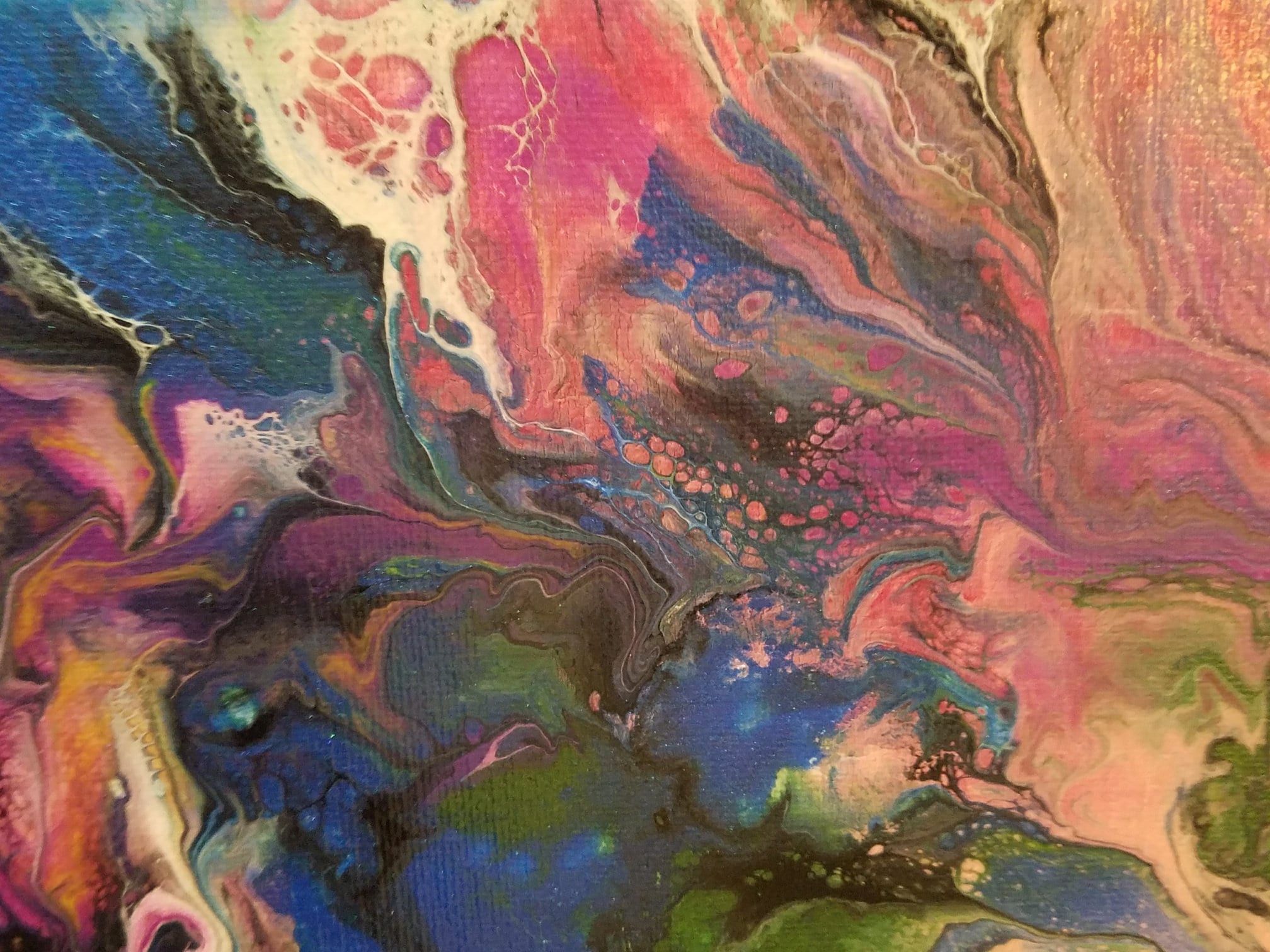 Abstract Painting Acrylic Pour Fluid Art Original Canvas Painting 10 X ...