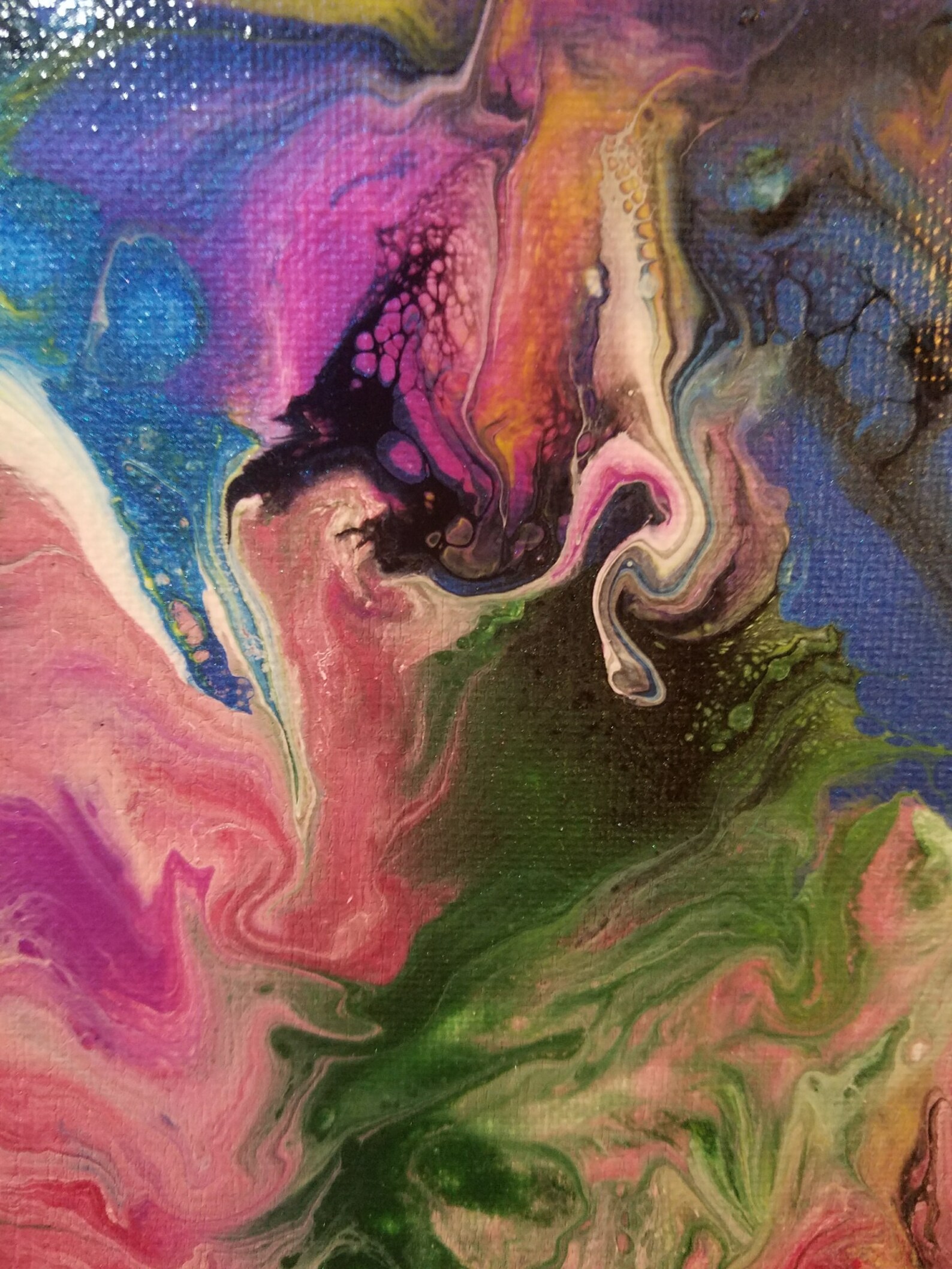 Abstract Painting Acrylic Pour Fluid Art Original Canvas Painting 10 X ...