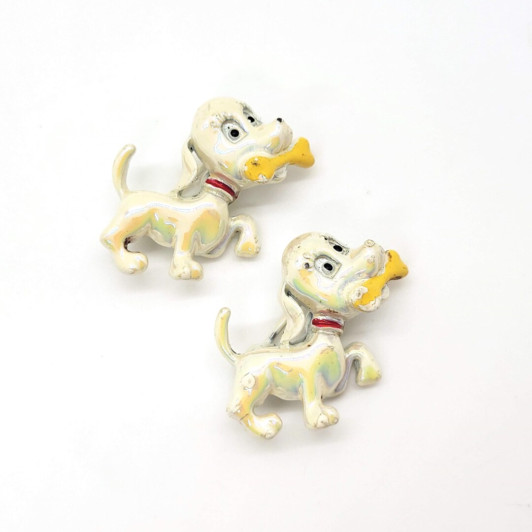Enameled Puppy Dog Scatter Pins – Set of 2 - Etsy