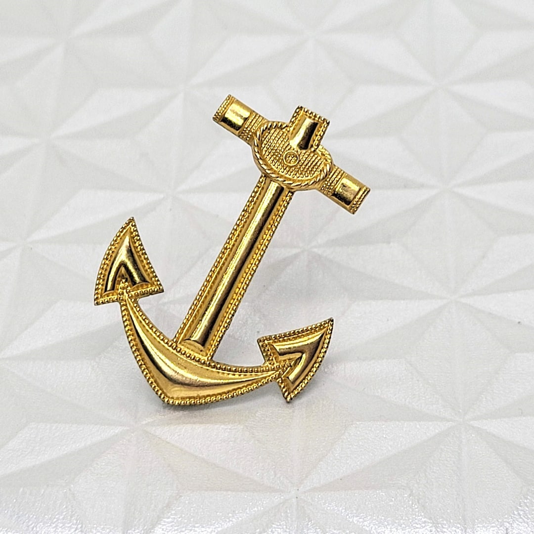 G&D Co 10k Gold Filled Anchor Brooch - Etsy