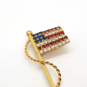 Vintage Rhinestone USA Flag Pin - Etsy