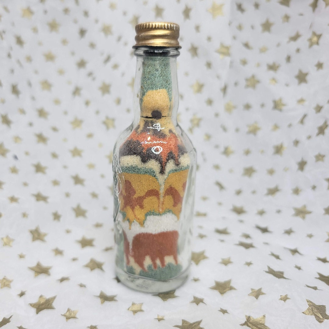 Vintage Small Sand Art Bottle in the Style of Robert sandman Stouffer ...