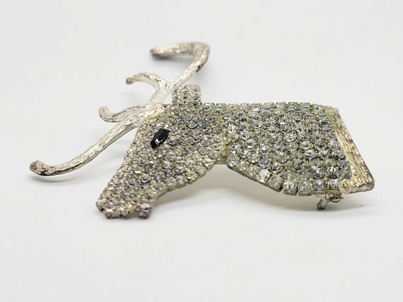 Pave Rhinestone Stag or Deer Brooch - Gem
