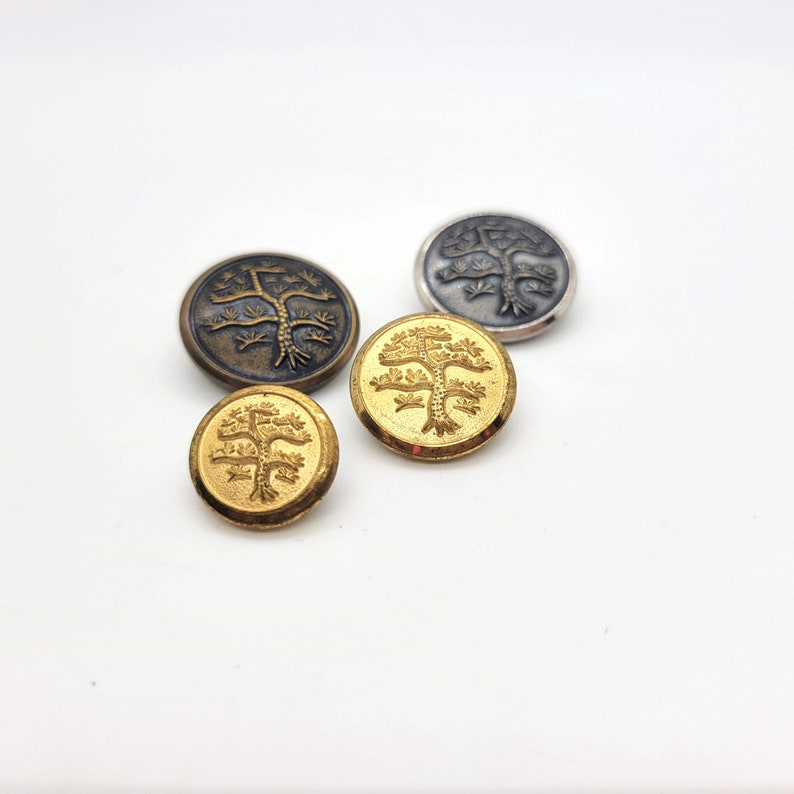 Set of 4 Tree Picture Buttons - Etsy