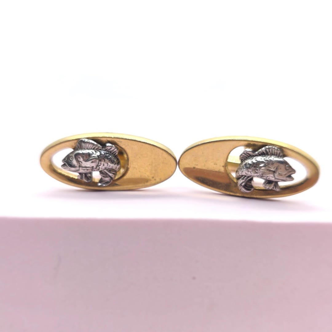 Vintage Anson Bass Fishing Cuff Links, Men's Fishing Accessories - Etsy