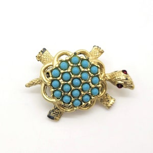 Turquoise Bead Turtle Pin - Etsy
