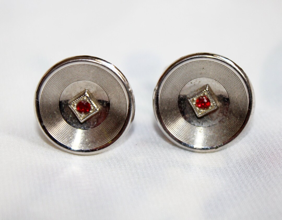 Vintage Disc Shaped Cuff Links - Etsy