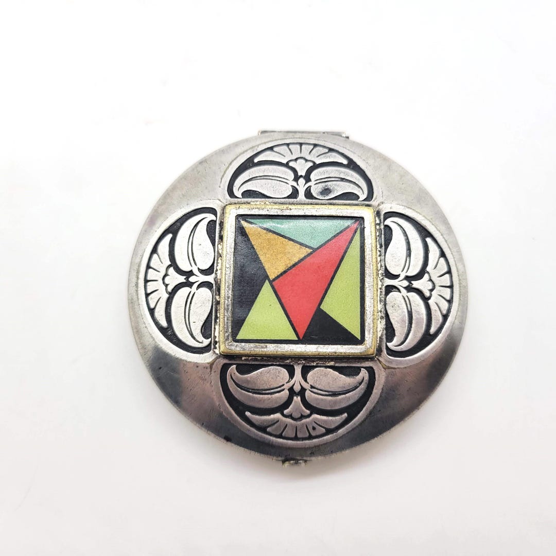 Art Deco Elmo Combination Powder & Rouge Compact - Etsy