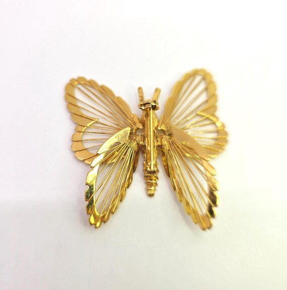 Monet Wire Butterfly Brooch - Gem