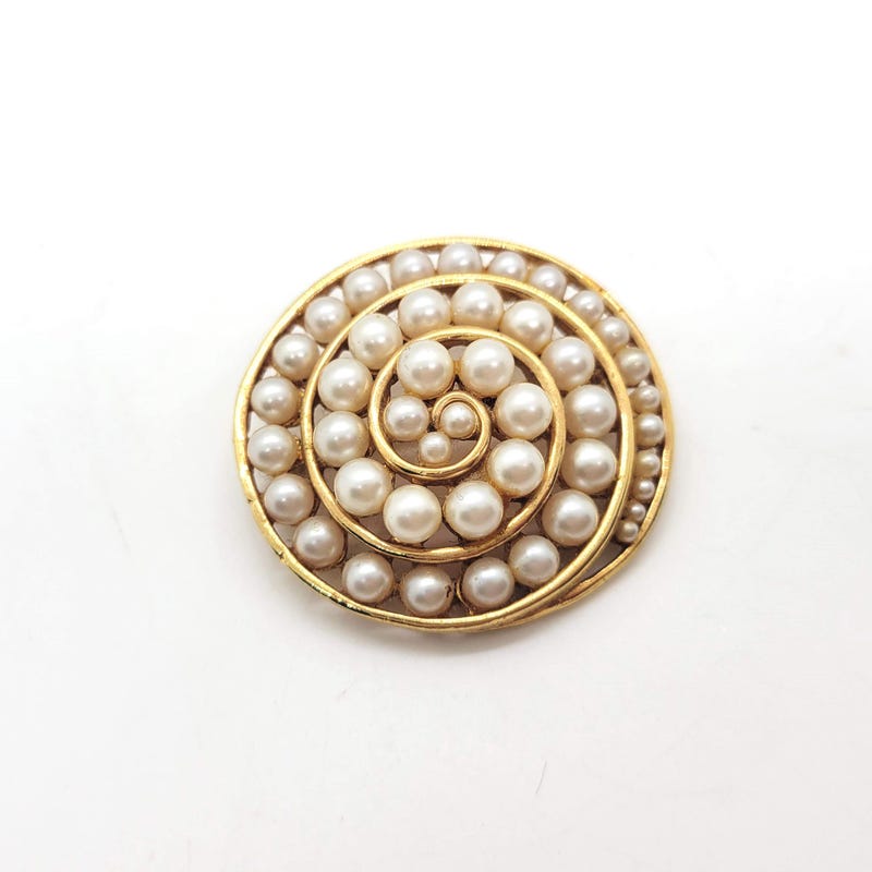 Pearl Brooch - Etsy