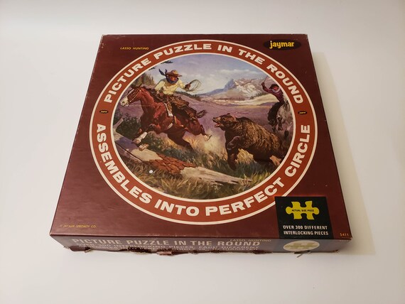 Jaymar Picture Puzzle in the Round Lasso Hunting | Etsy