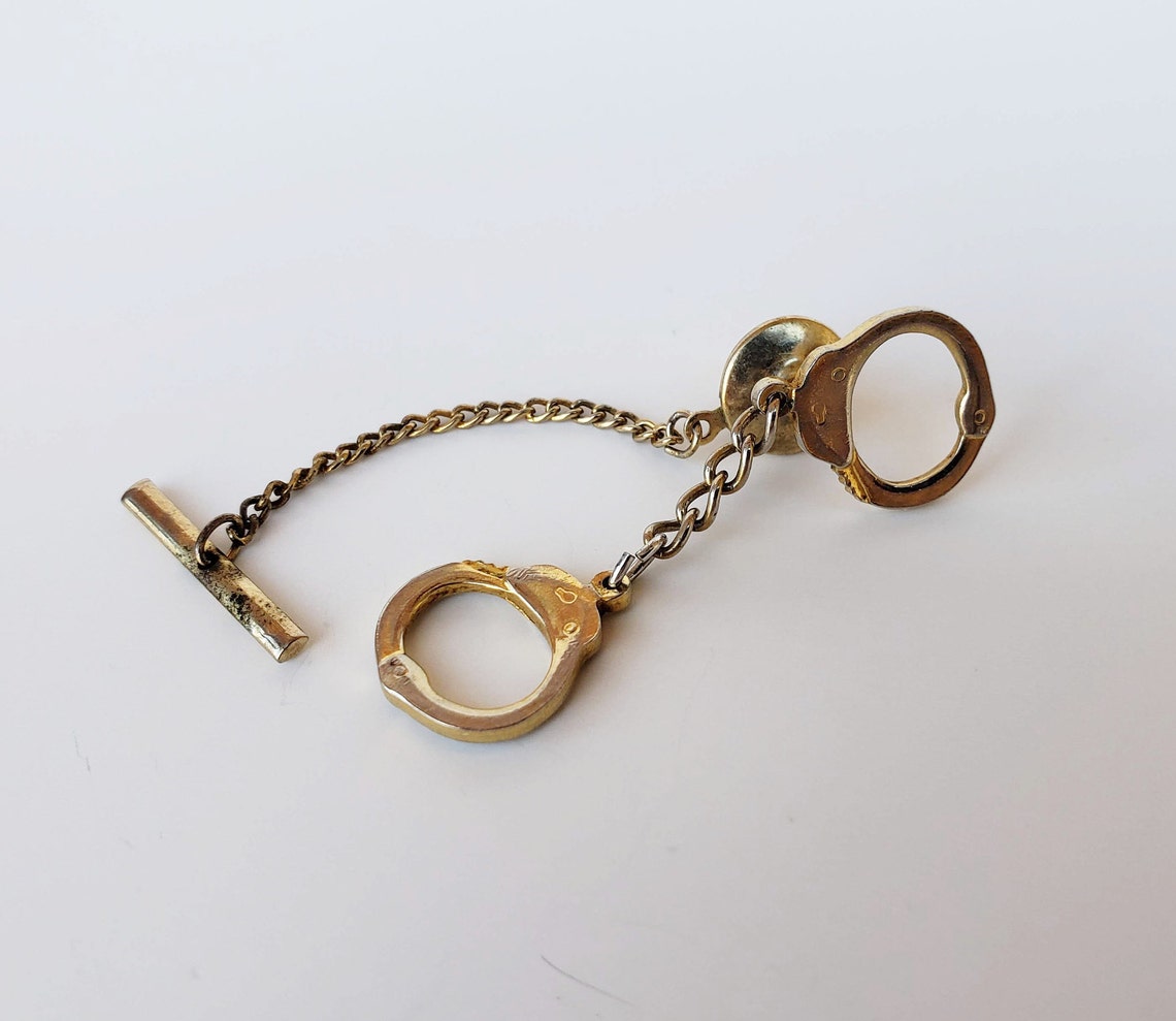 Gold Tone Handcuffs Tie Pin - Etsy