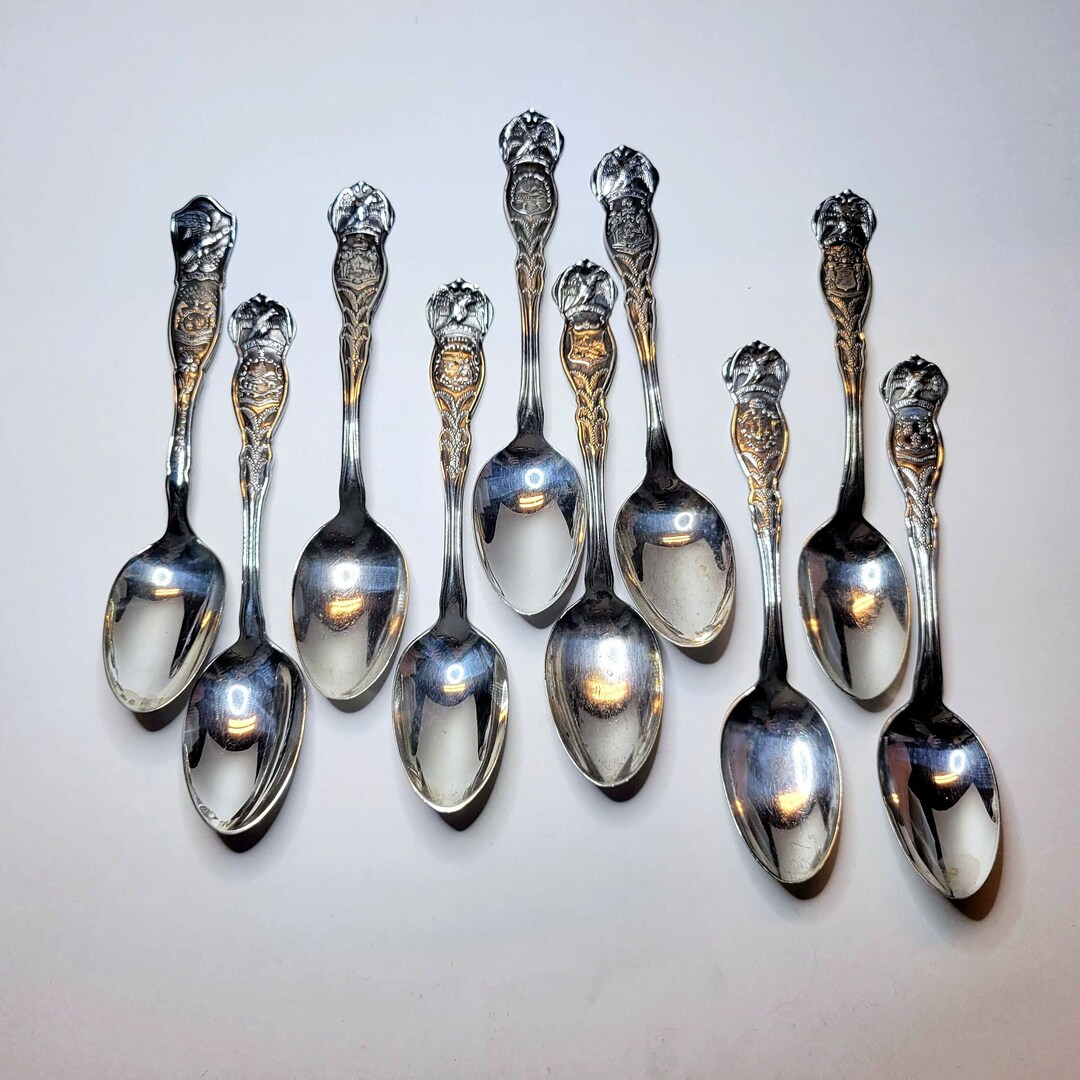 Vintage Wm Rogers Silver Plate State Spoons - Etsy