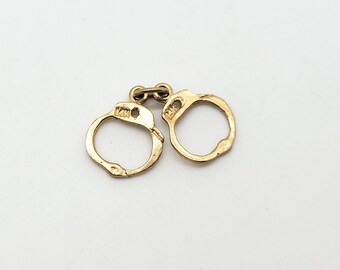 Gold Handcuffs Necklace Antique Gold Pewter Handcuffs Charm on a ...
