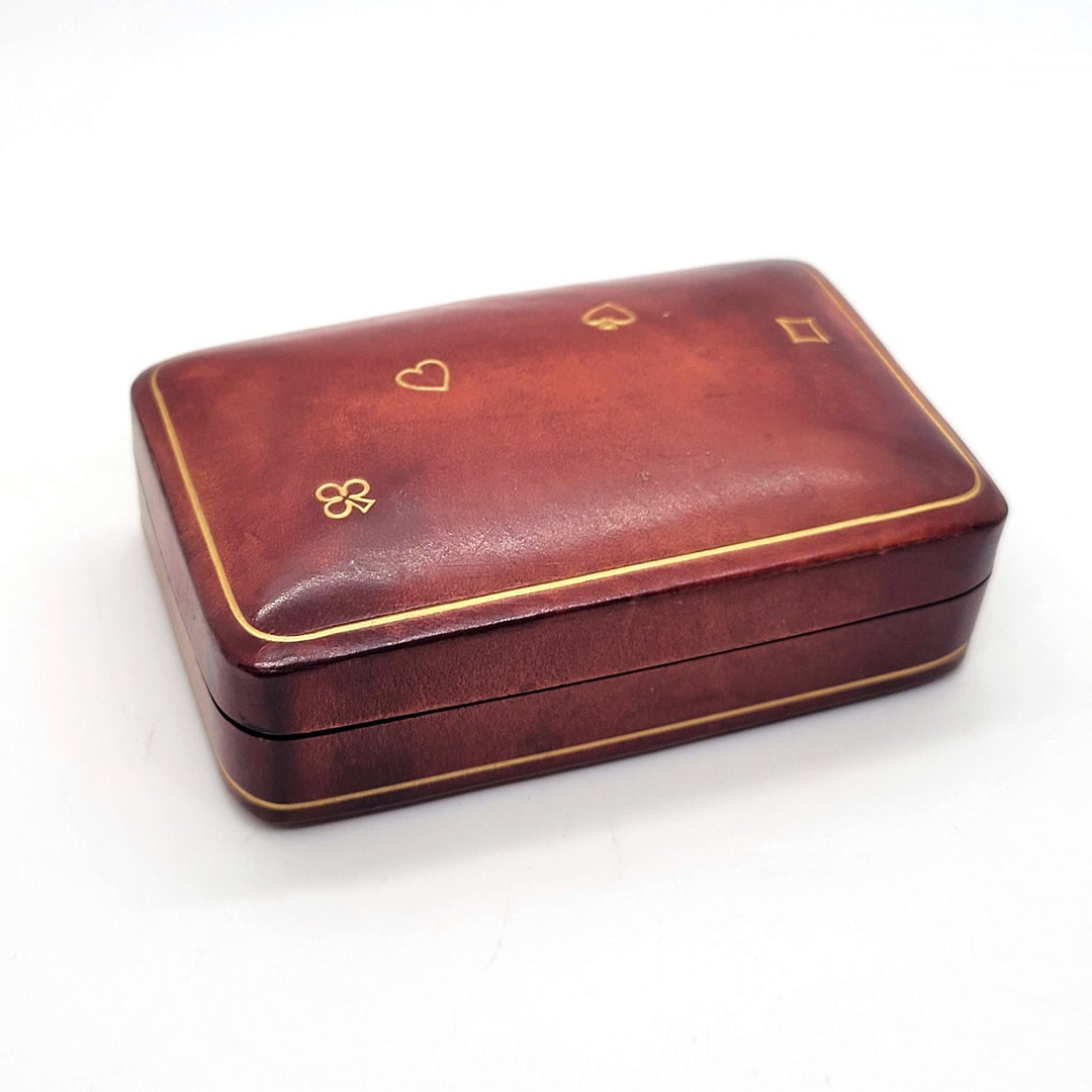 Italian Leather Mini Playing Cards Box - Etsy