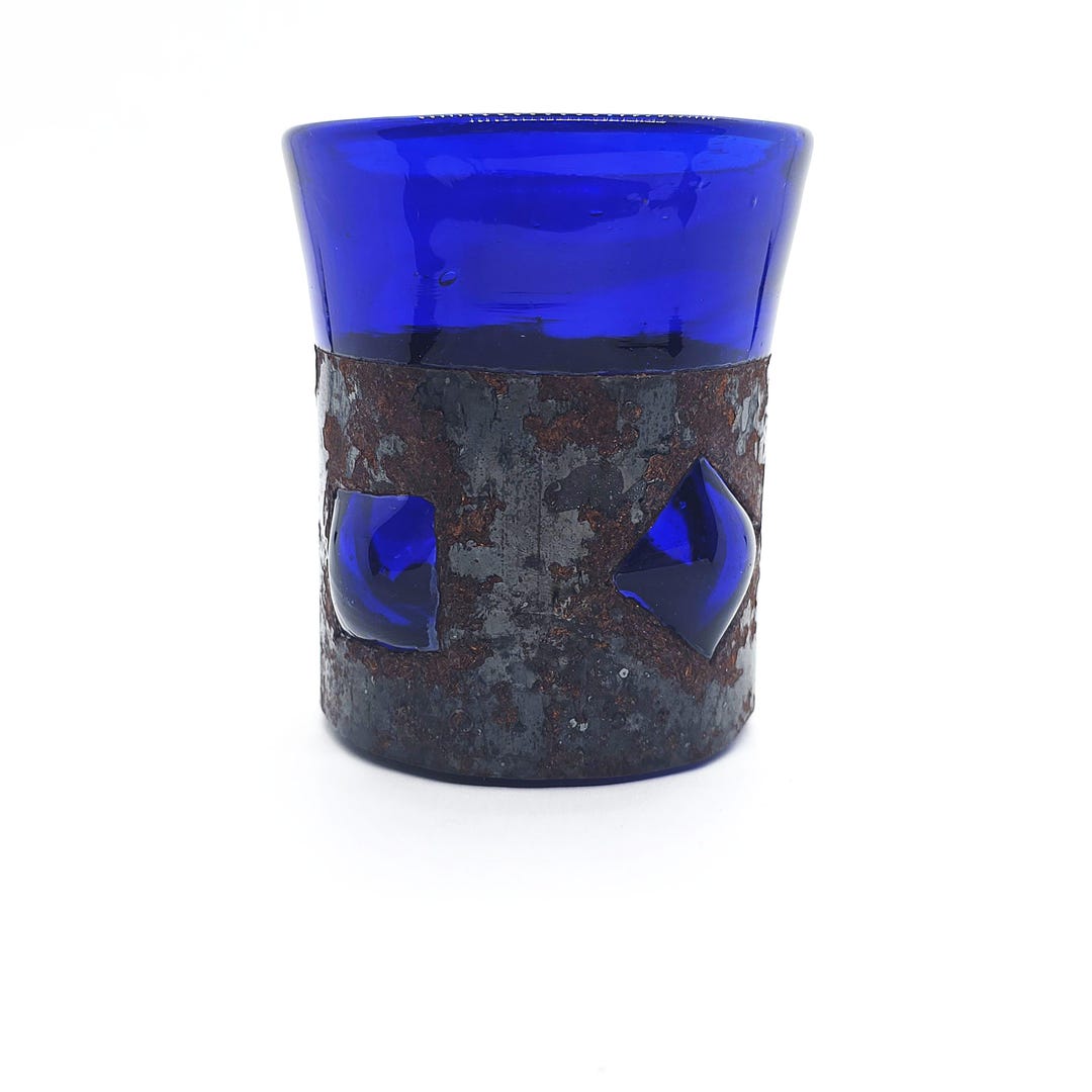 Vintage Felipe Derflingher Imprisoned Glass Cup – Cobalt Blue Glass ...