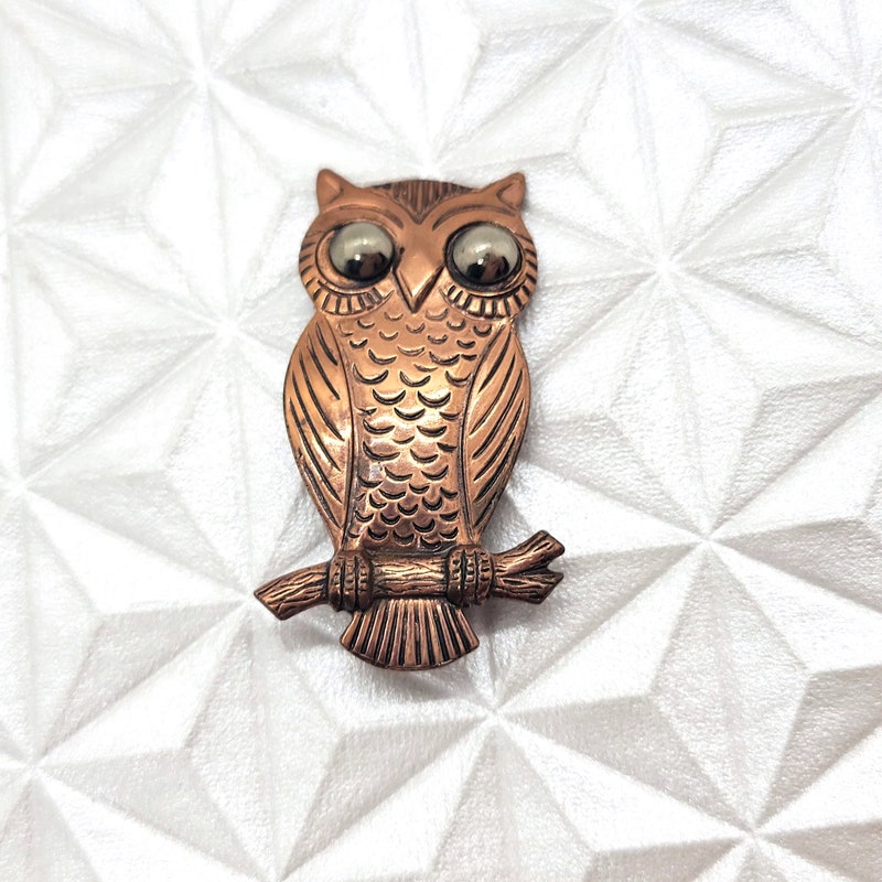 Copper Owl Pin - Etsy