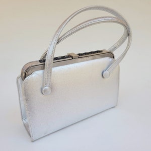 Silver Metallic Top Handled Handbag - Etsy