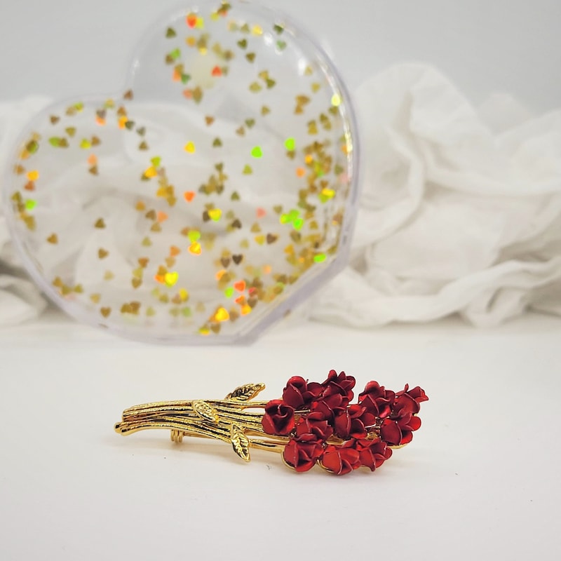 Red Brooch Bouquet - Etsy