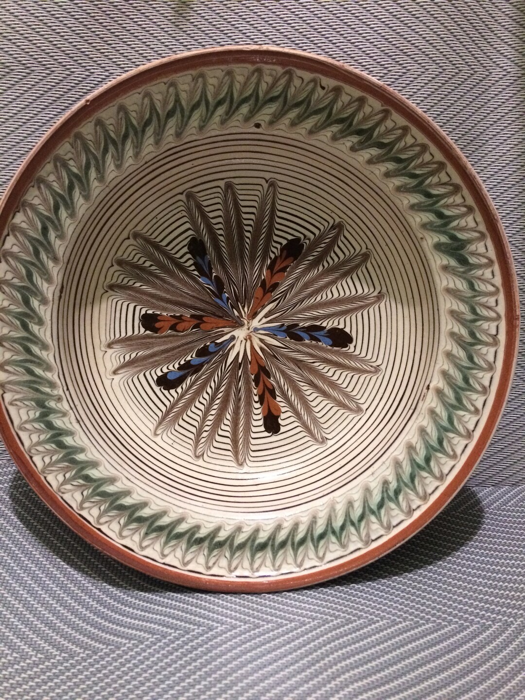 Vintage Romanian Hand Made Painted 22 Cm 8.66 Deep Plate Bowl Decor ...