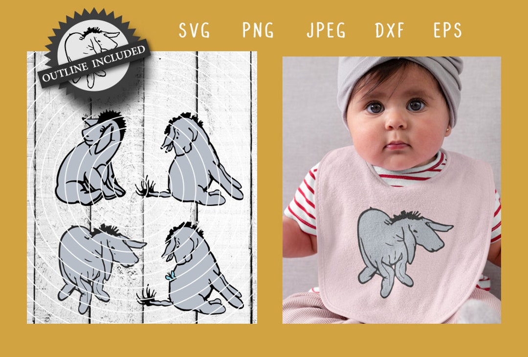 Classic Eeyore SVG, PNG, Clipart, Vector, Digital Download, Design ...