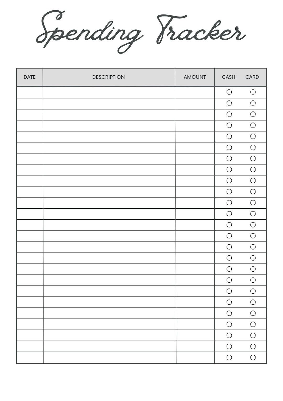 Printable Spending Tracker | Expense Tracker | Budget Template ...