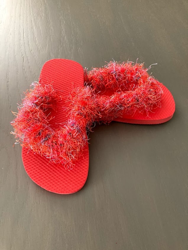 Fuzzy Fluffy Flip Flops - Child - Etsy UK