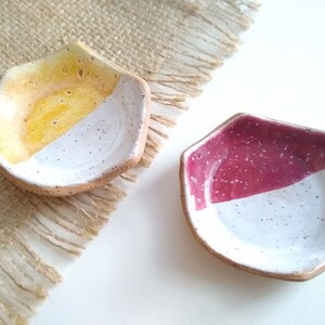 GEO SPICE DISH Speckled Stoneware Tiny Plate, Ceramic Trinket Dish ...
