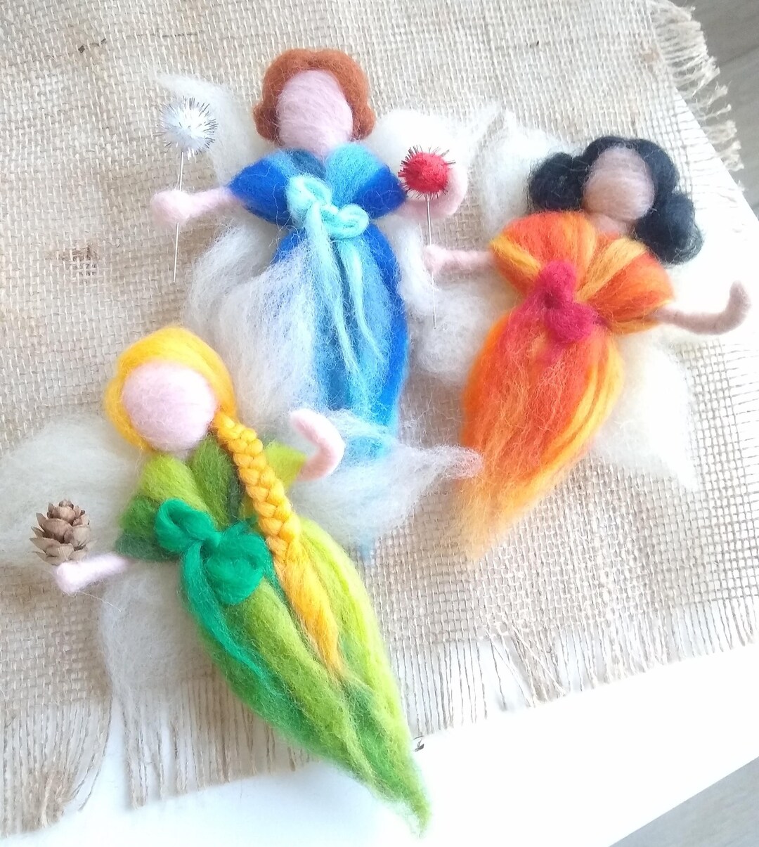FELTED WOOL FAIRY, Hand-felted Merino Wool Figurine, Whimsical Decor ...