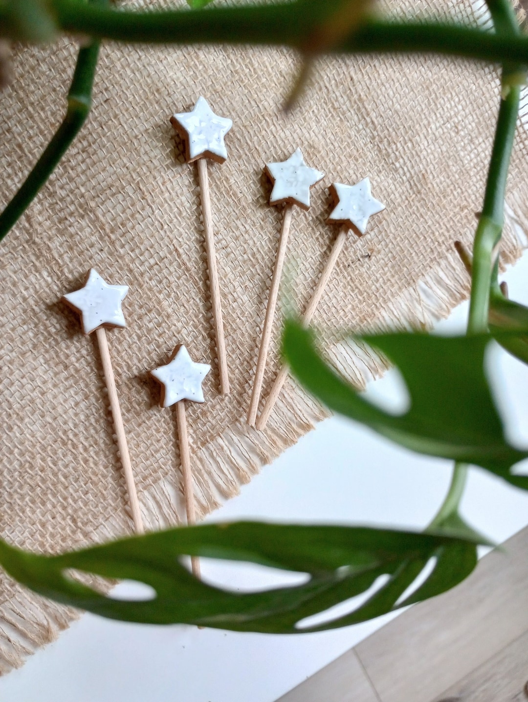 5pc TINY STAR STAKE Set, Plant Stakes, Charcuterie Decor, Cake Toppers ...