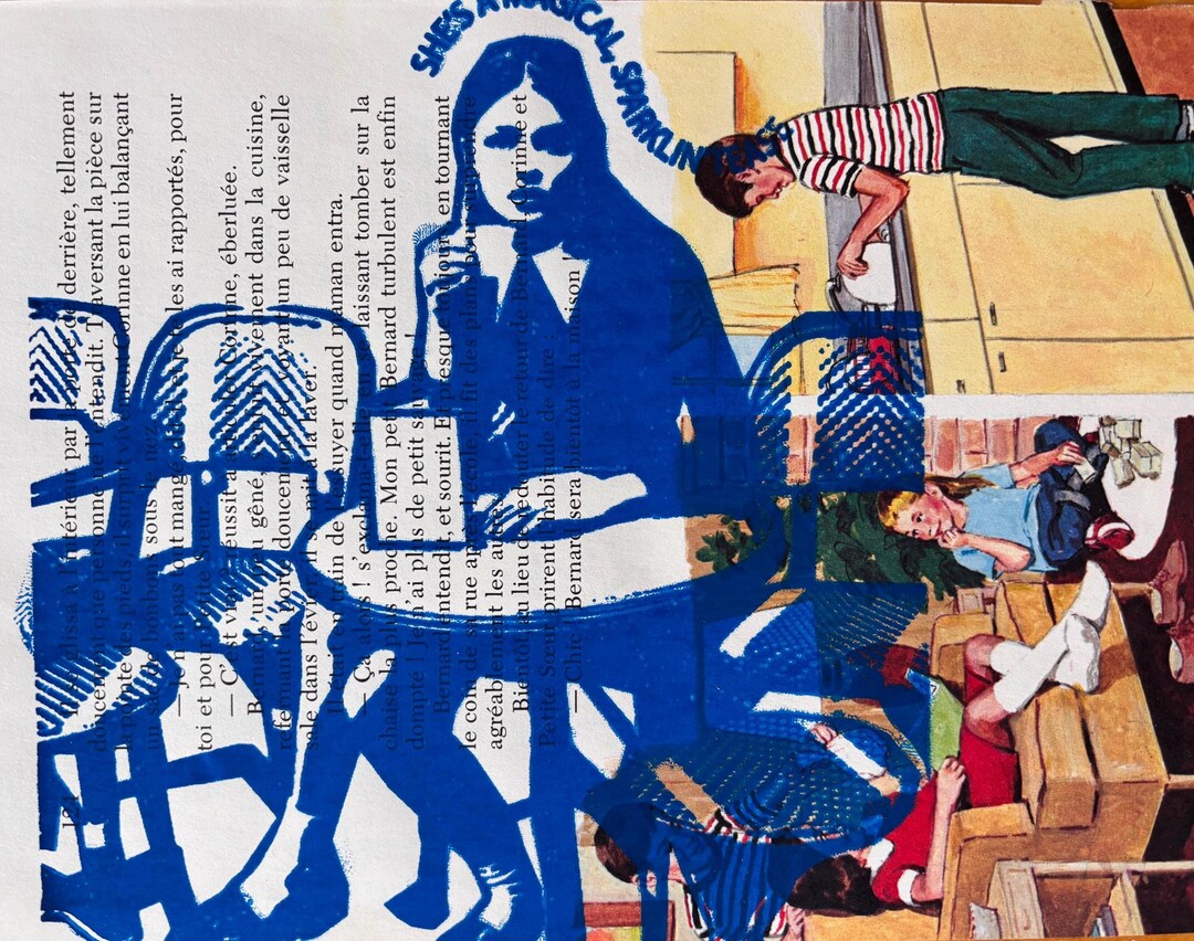 Screen Printing Poster // 8x11 Original Art Print Blue Print Poster on ...