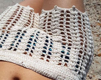 Super Sonic Crochet Shorts Pattern Shell Waves Beach Shorts