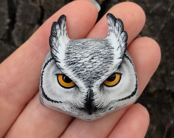 Barn Owl Head Cabochon Necklace Animal Cabs for Beading Clay Jewelry ...